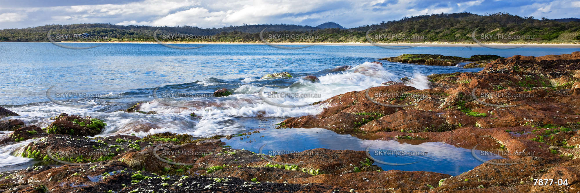 Rock pools at Coles Bay Aerial Photography