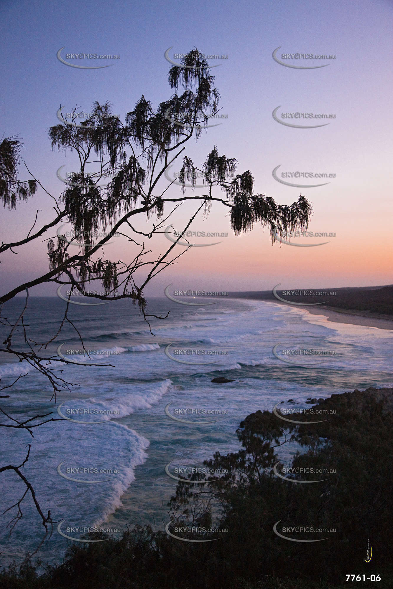 Main Beach Sunset on Stradbroke Island Aerial Photography